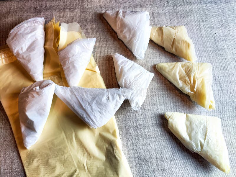 Plastic Bag Folded into a Triangle for Storage. Ways of Storing and ...