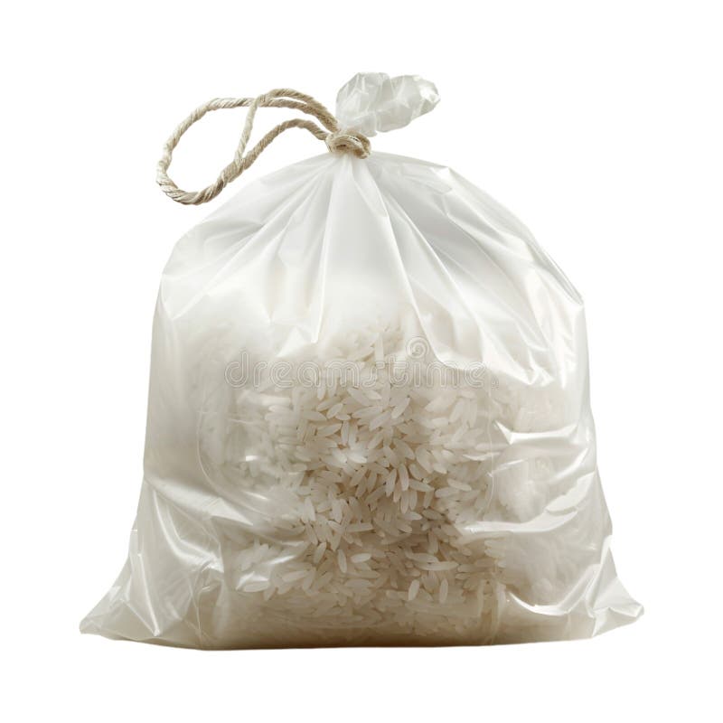 Plastic Bag Full of Rice on Transparent Background - Ai Generated Stock ...