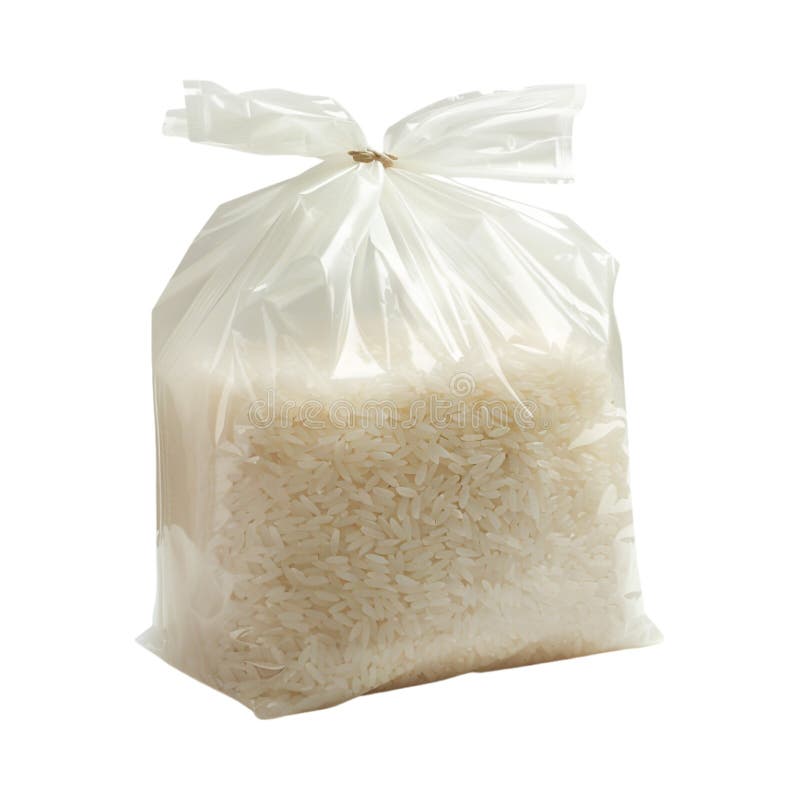 Plastic Bag Full of Rice on Transparent Background - Ai Generated Stock ...
