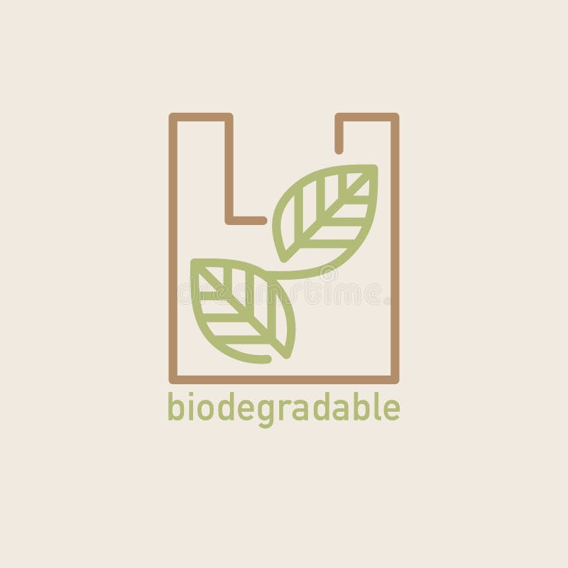 Plastic Bag with Green Leaf Icon. Biodegradable, Compostable and Bio ...