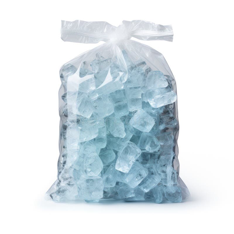 Plastic Bag with Ice Isolated on White Background, AI Generated Stock ...
