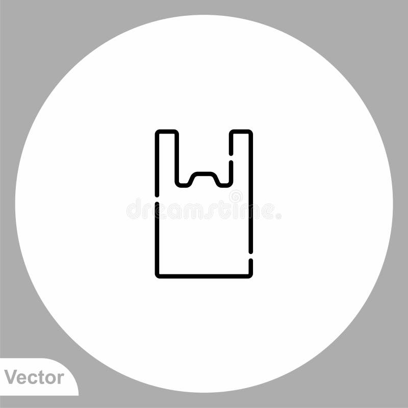 Plastic Bag Vector Icon Sign Symbol Stock Vector - Illustration of ...