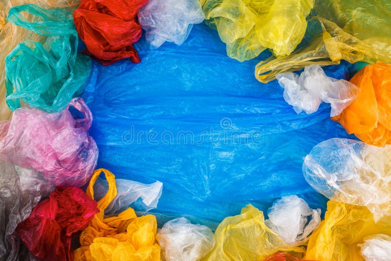 Plastic bags border frame stock photo. Image of flat - 143353016