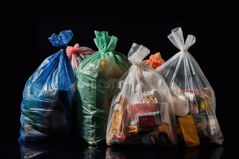 Plastic Bags Filled with Recyclable Items Stock Illustration ...