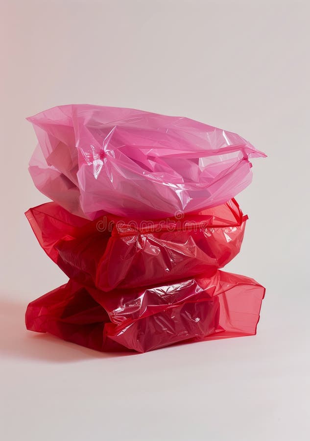 3 Plastic Bags Stacked on Top of Each Other Stock Image - Image of ...