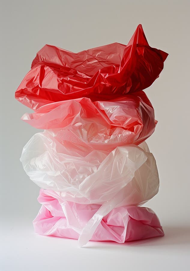 3 Plastic Bags Stacked on Top of Each Other Stock Image - Image of ...