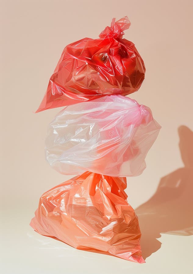3 Plastic Bags Stacked on Top of Each Other Stock Photo - Image of ...