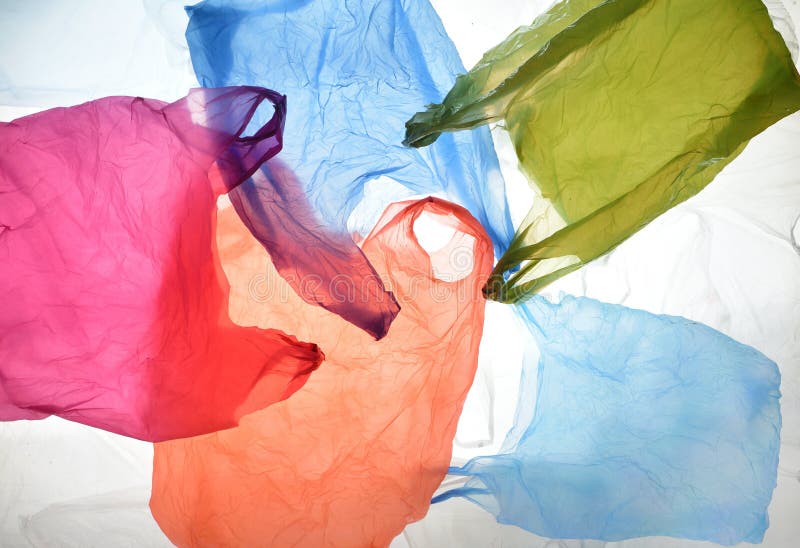 Plastic Bags of Used and Transparent Colors Stock Photo - Image of blue ...