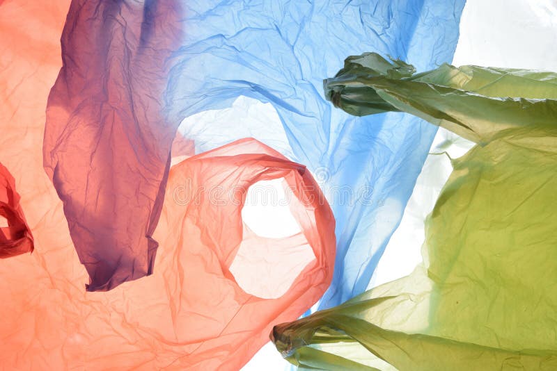 Plastic Bags of Used and Transparent Colors Stock Image - Image of ...
