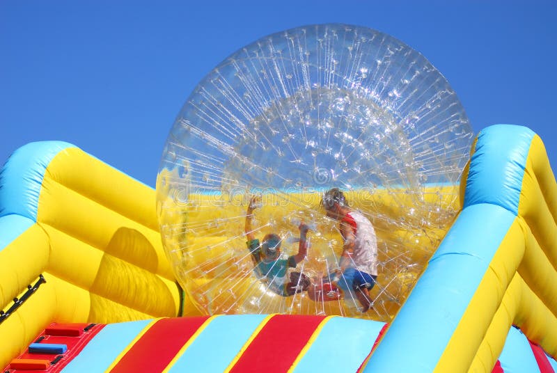 Running on a Waves Girl Inside Plastic Ball Stock Photo - Image of ...