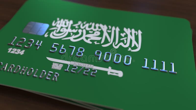 Plastic Bank Card Featuring Flag of Saudi Arabia. National Banking ...