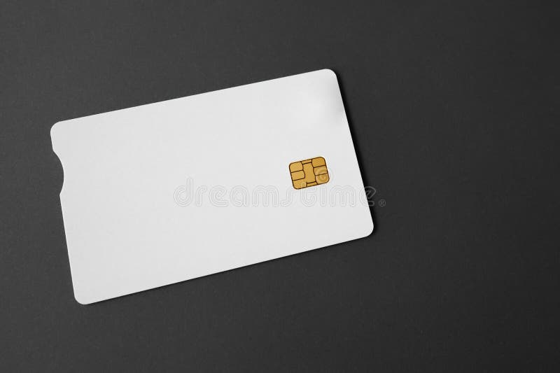 Plastic Bank Card on a Gray Background Stock Photo - Image of chip ...