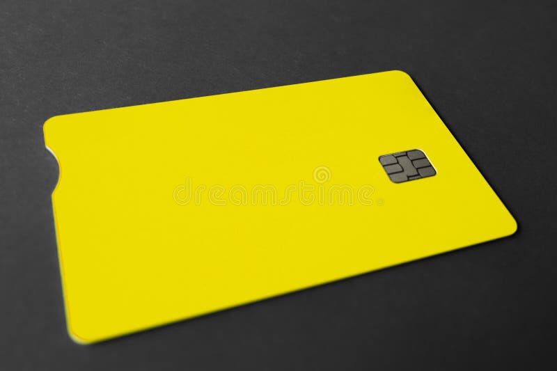 Plastic Bank Card on a Gray Background Stock Image - Image of yellow ...