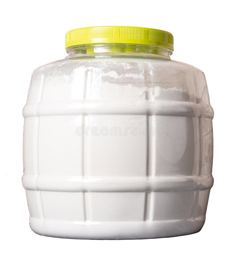 Plastic Barrel with Flour on the Kitchen Table. Stock Photo - Image of ...