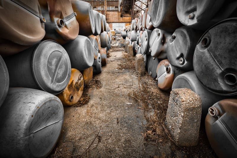 Plastic Barrels of Toxic Waste Stock Image - Image of outdoors ...