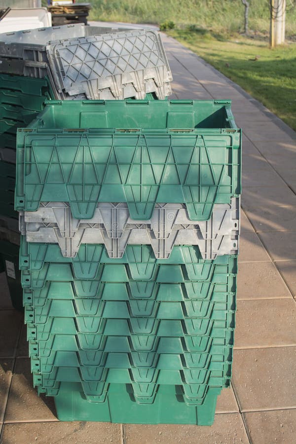 Plastic Basket, Green Container Box Stock Photo - Image of food, market ...