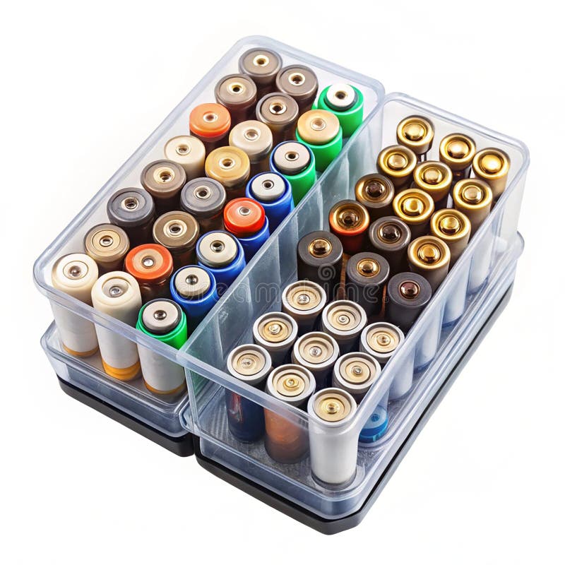 Plastic Battery Organizer with Compartments Stock Illustration ...