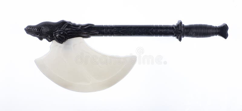 Plastic Battle Axe Isolated on White Stock Photo - Image of handle ...