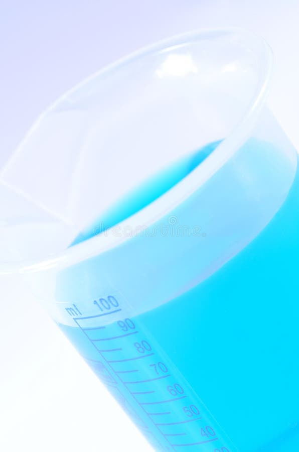 Beaker with blue liquid stock image. Image of laboratory - 3269555