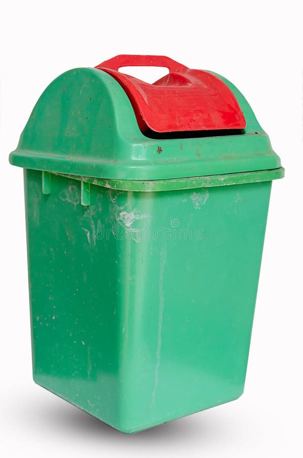 Plastic beige trash bin stock photo. Image of trash, garbage - 60518836