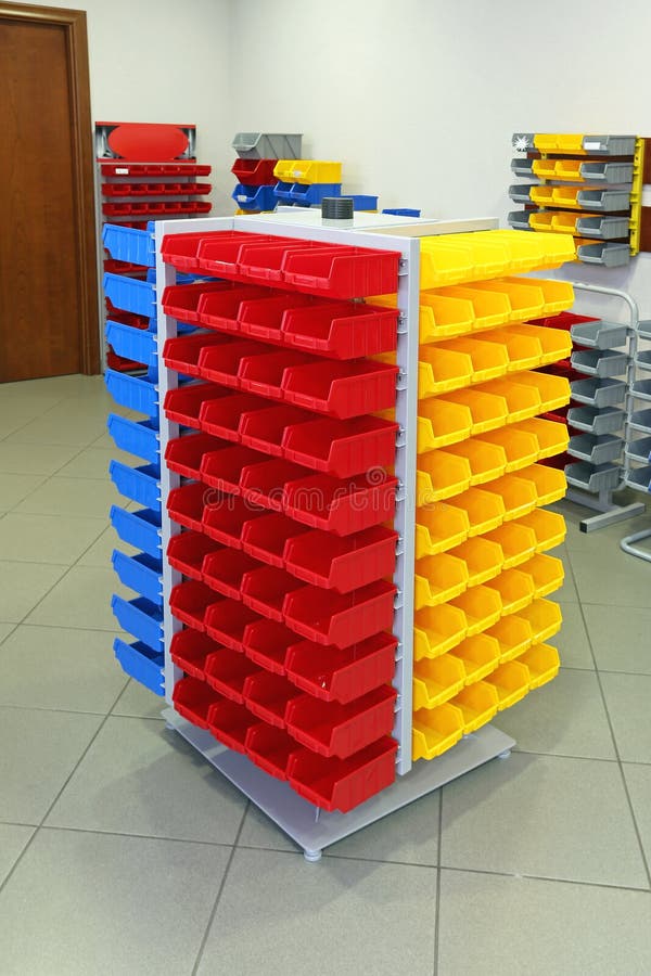 Sorting shelves stock image. Image of trays, bins, container - 25065903