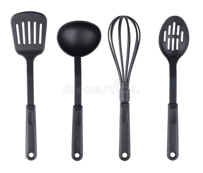 Plastic Black Kitchenware Set Stock Photo - Image of gourmet, culinary ...