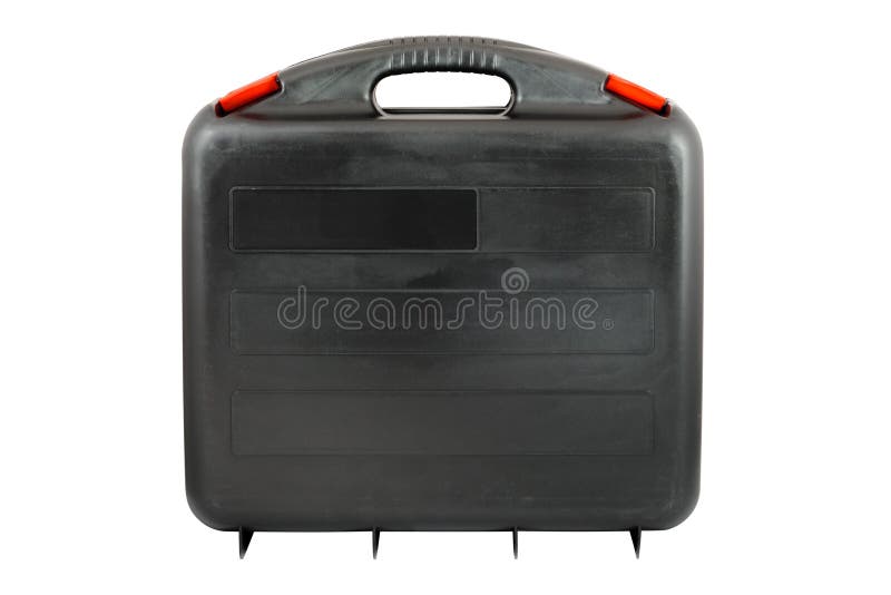 Plastic Black Toolcase with Red Tabs Stock Image - Image of ...