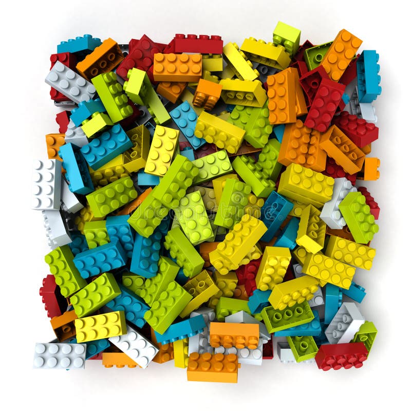 Plastic Blocks in Bright Colors Stock Illustration - Illustration of ...