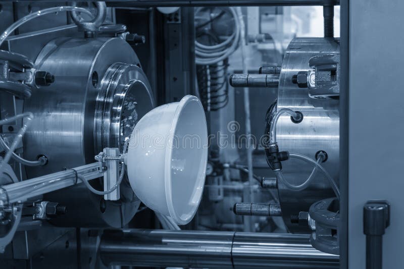 The Plastic Blow Parts from Injection Machine Gripped by Vacuum Robotic ...