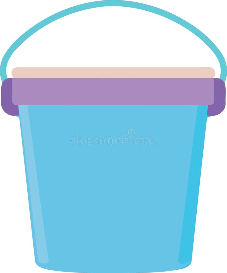 Plastic blue bucket object stock vector. Illustration of isolated ...