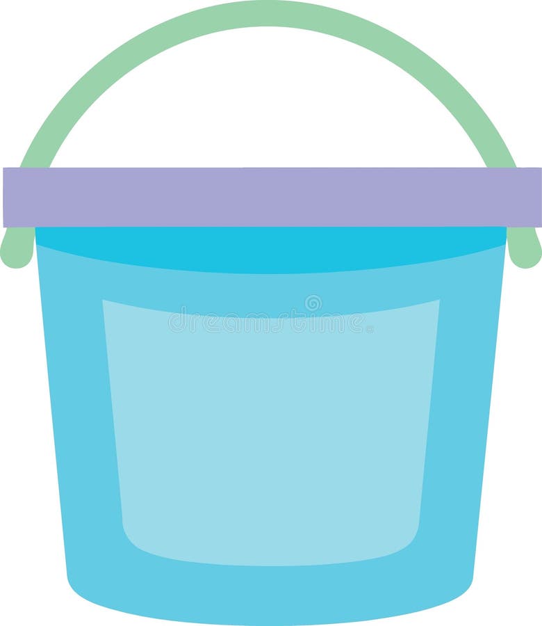 Plastic blue bucket object stock vector. Illustration of bucket - 277049679