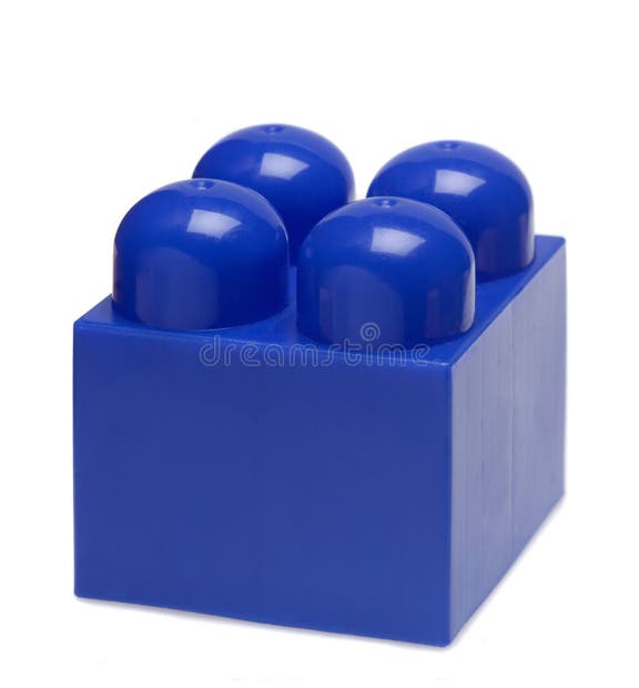 Plastic Blue Toy Block. Isolated on White Concept Stock Image - Image ...