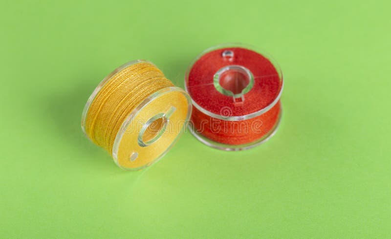 Plastic Bobbins for a Sewing Machine with Multi-colored Threads Stock ...