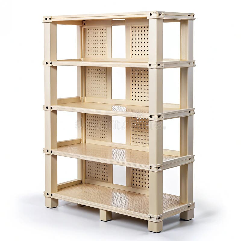 Plastic Bookshelf with Adjustable Shelves Stock Illustration ...