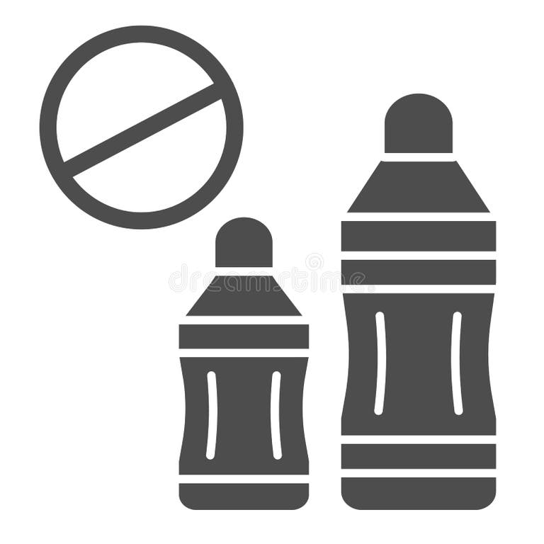 Plastic Bottle Ban Solid Icon. Plastic Prohibited Vector Illustration ...