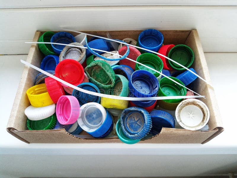 Plastic Bottle Cap Recycling Stock Photo - Image of collection ...