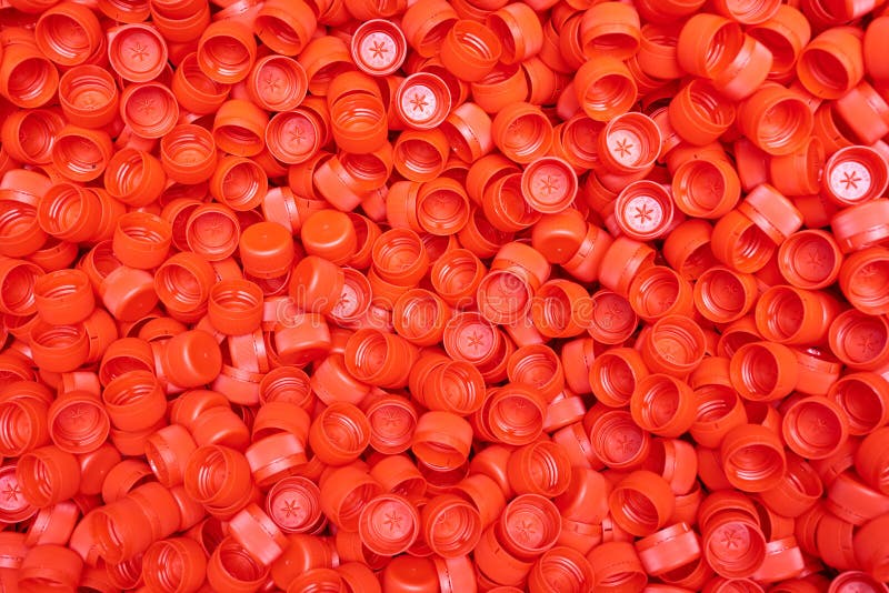 Red plastic bottle caps stock photo. Image of three, plastic - 45145838