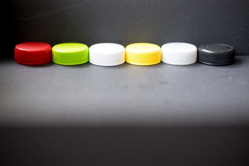 Plastic Bottle Caps in Different Colours Stock Image - Image of variety ...