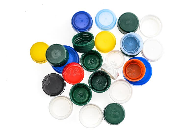 Plastic Bottle Caps in Different Colours. Stock Image - Image of ...