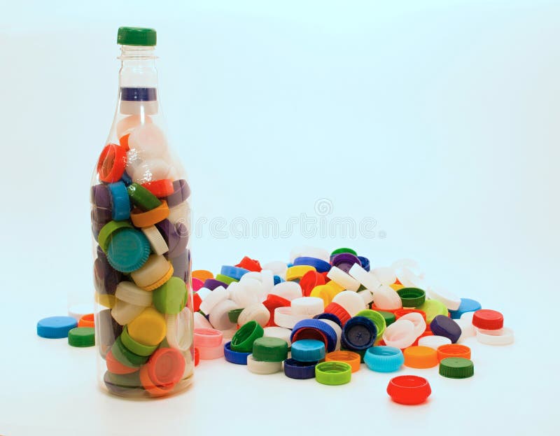 Plastic Bottle Caps for Recycling Stock Image - Image of group ...