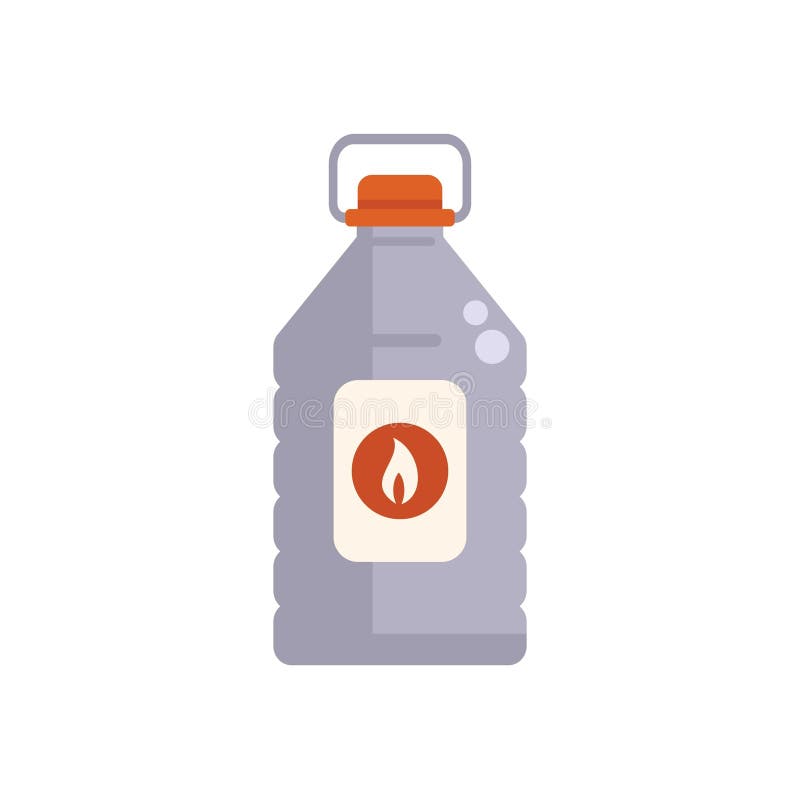 Plastic Bottle Containing Flammable Liquid with Warning Sign Indicating ...