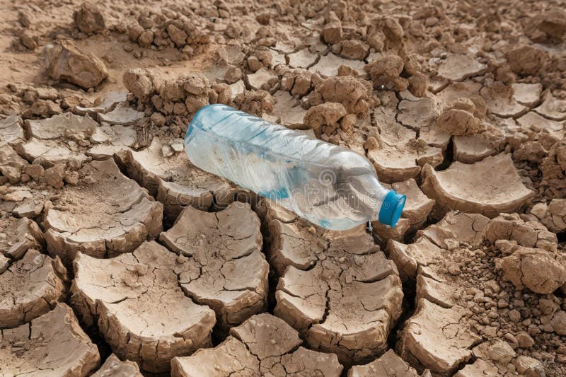 Plastic Bottle on Dry Terrain Indicates Droughts Impact and ...