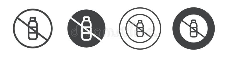 Plastic Bottle Forbidden Icon Vector Logo Outline Stock Vector ...