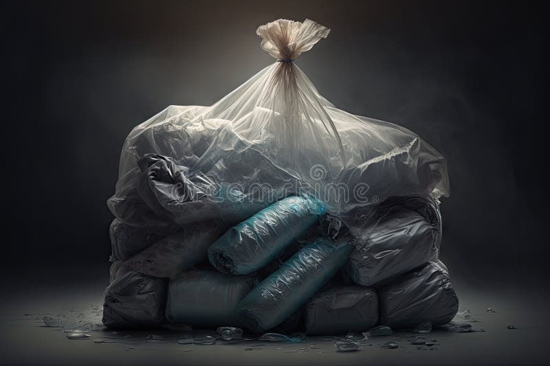 Plastic Bottle Garbage Bag Overflowing with Other Plastic Bottles Stock ...