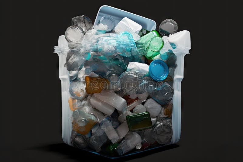 Plastic Bottle Garbage Bin Overflowing with Plastic Bottles Stock Photo ...
