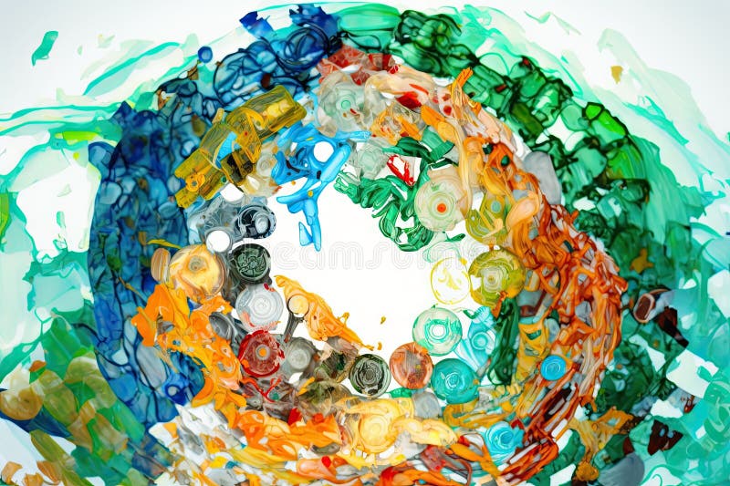 Plastic Bottle Garbage Swirl, with Different Colors and Shapes of ...