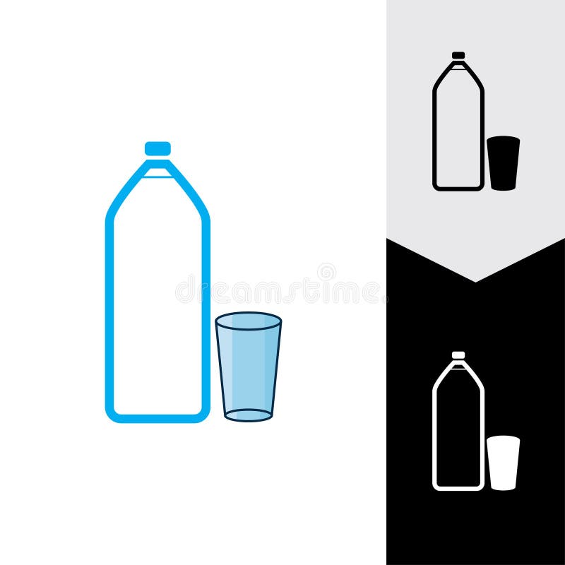 Plastic Bottle and Glass Vector Icon Stock Vector - Illustration of ...