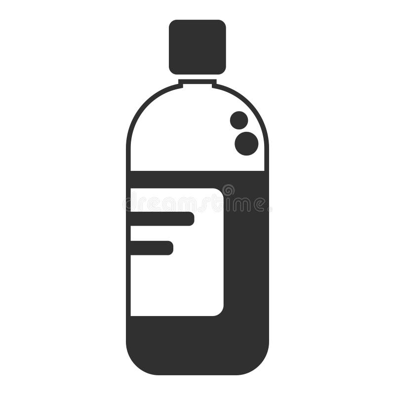 Plastic Bottle with Label Showing Liquid Inside Stock Illustration ...