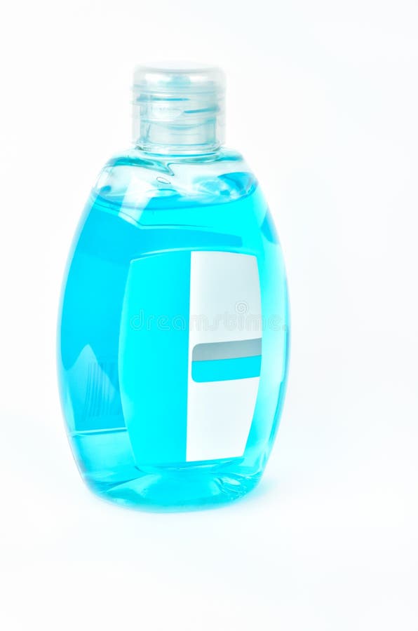 Bottle with blue product stock photo. Image of cosmetics - 29718992