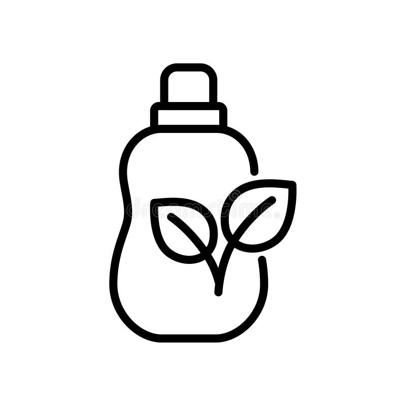 Plastic Bottle of Liquid Detergent or Fabric Softener Outline Icon ...